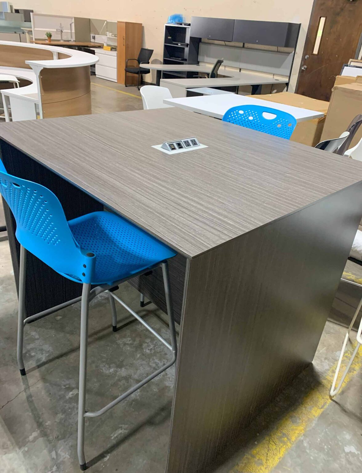Clear Design Collaboration Table with Power Module | Capital Furniture