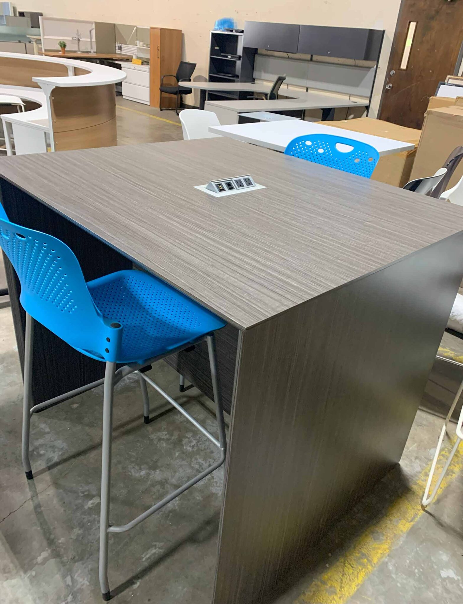 Clear Design Collaboration Table with Power Module | Capital Furniture