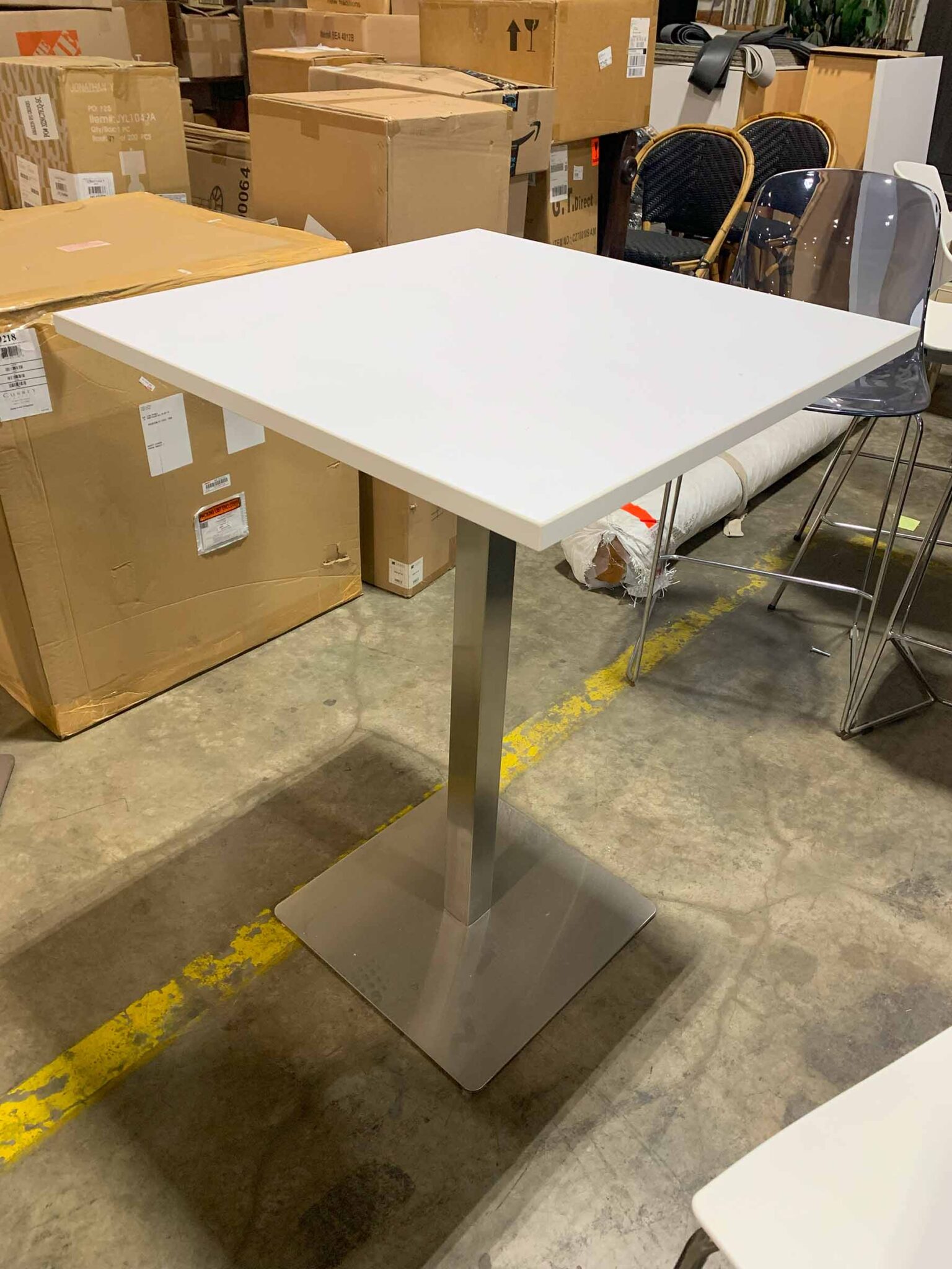 Corp Design Table with Aluminum Base & White Top | Capital Furniture