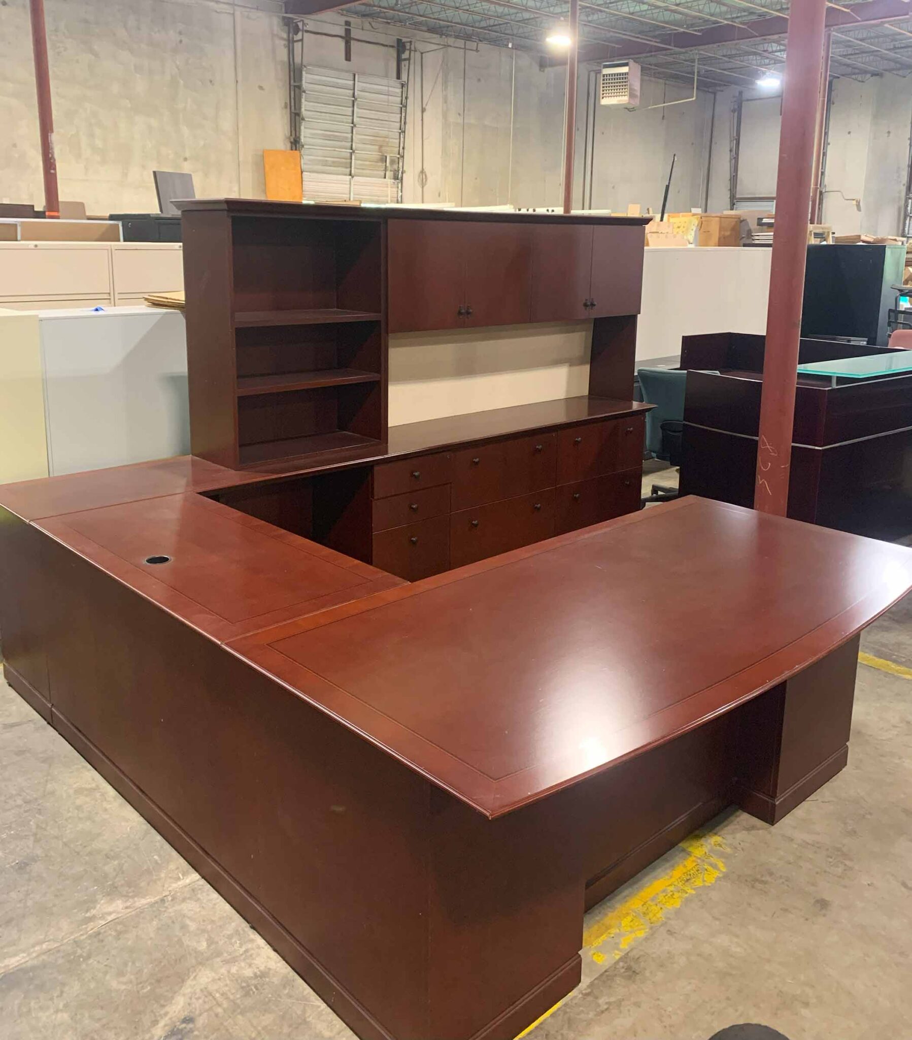 Executive U Desk with Hutch and Lateral File Cabinets | Capital Furniture