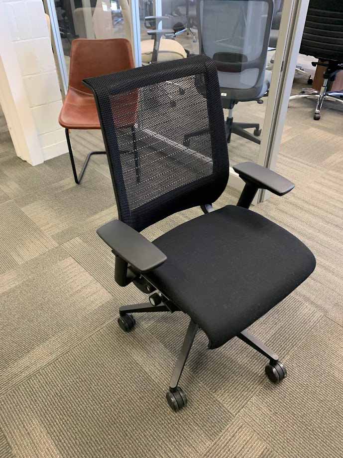 Steelcase Think Task Chair with Black Fabric Seat and Mesh Back ...